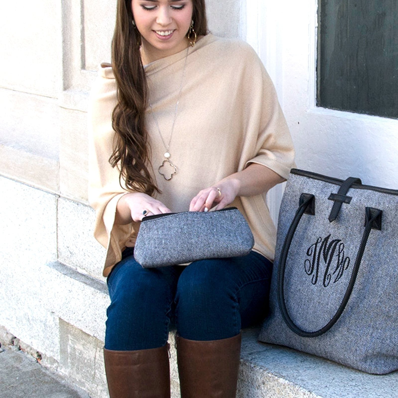 Herringbone Grab N Go Pouch Makeup Bag Travel Accessory – Marietta ...